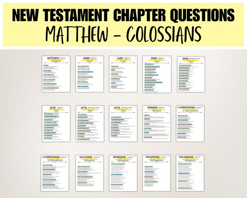 New Testament Bible Studies PDF Printable Bible Study Questions, Bible ...