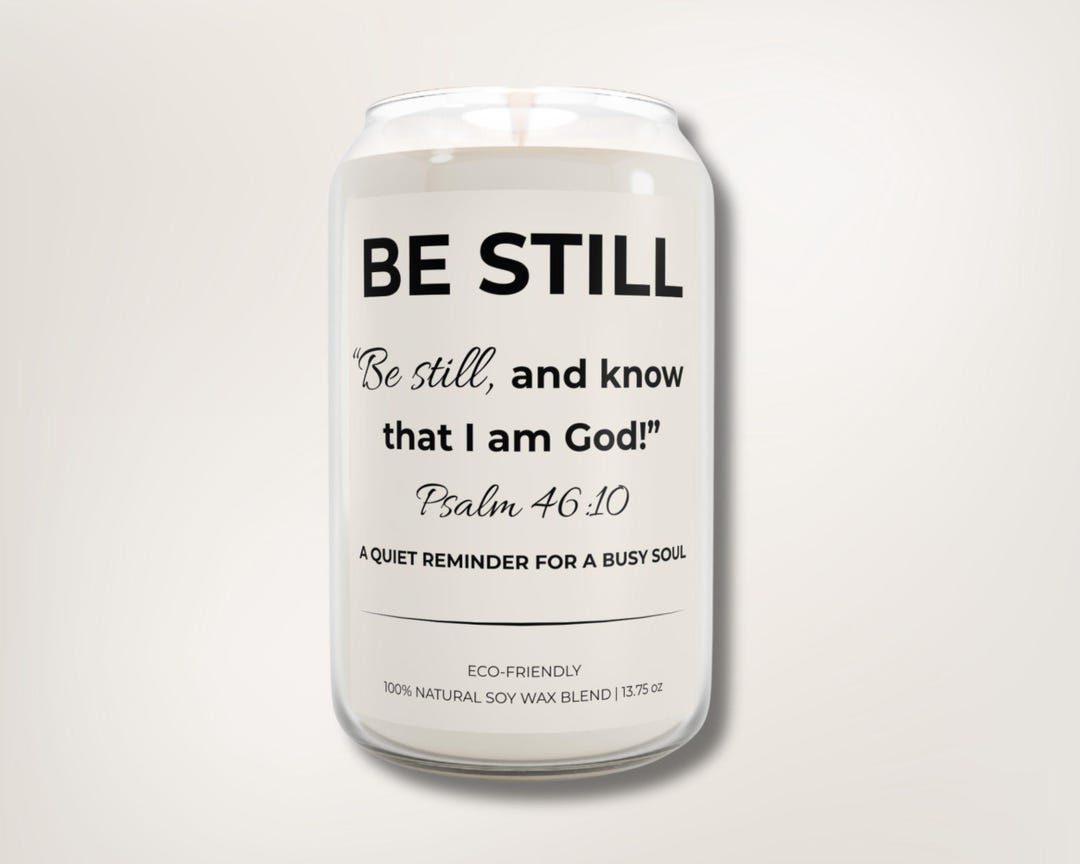 Be Still Candle Gift Psalm 46:10 Bible Verse Candle, Christian Gift for ...