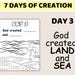 7 Days of Creation Printable Coloring Pages & Fill-in-the-blanks for ...