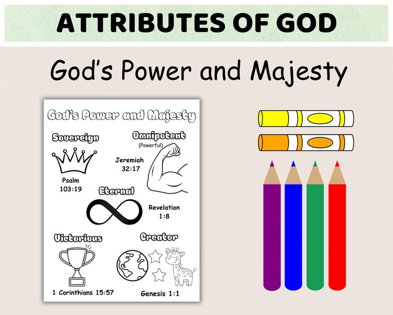 Attributes of God Coloring Pages for Kids - Bible Study, Sunday School ...