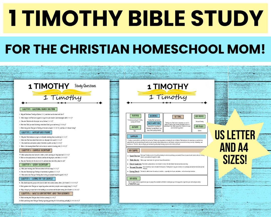 1 Timothy Bible Study for Christian Homeschool Moms - Faith-based ...