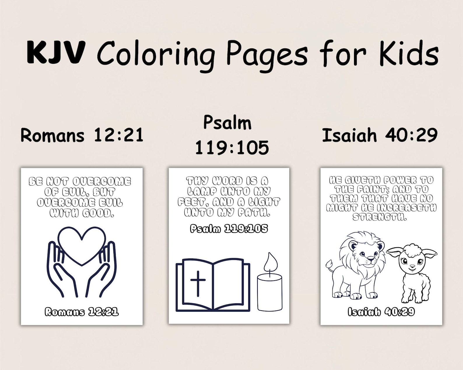 20 KJV Bible Verse Coloring Pages for Kids, Sunday School & Homeschool ...