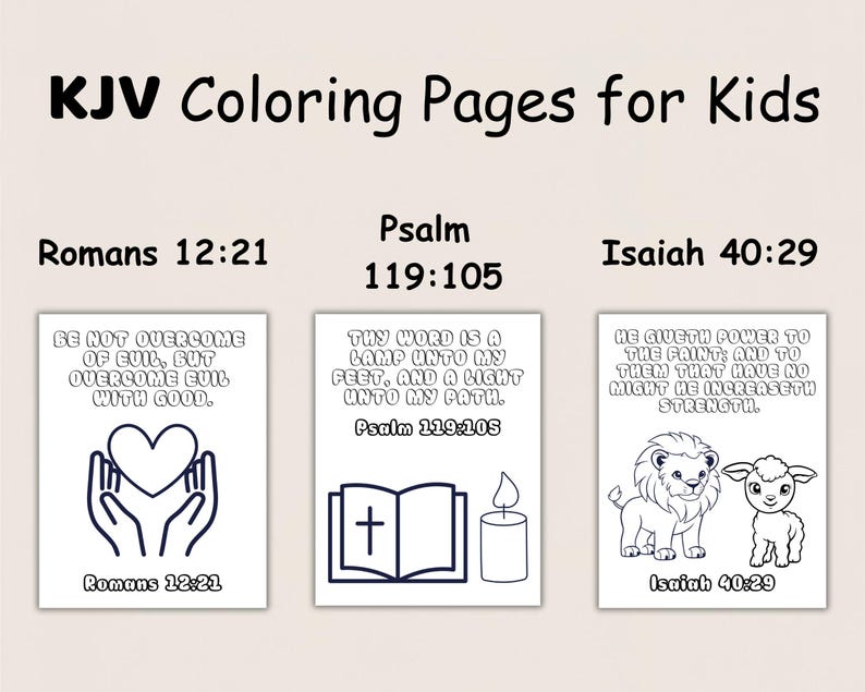 20 KJV Bible Verse Coloring Pages for Kids, Sunday School & Homeschool ...