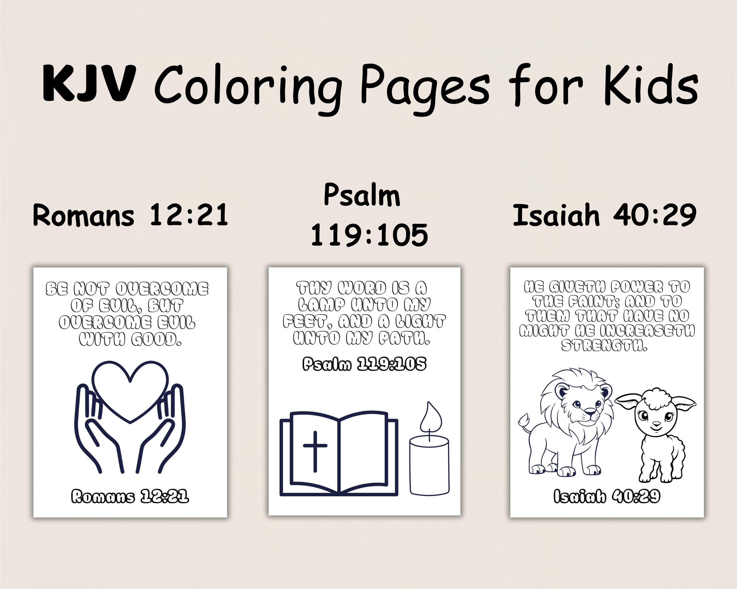20 KJV Bible Verse Coloring Pages for Kids, Sunday School & Homeschool ...