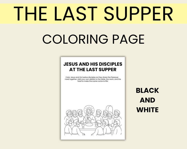 The Last Supper Bible Puzzle Games for Kids - Christian Activity Pack ...