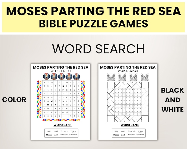 Christian Homeschool Bible Activities for Kids - Moses Parting the Red ...