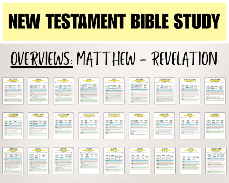 Teen Bible Study Guide Printables - Old and New Testament Worksheets ...