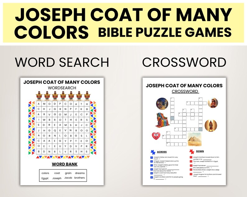 Joseph Coat of Many Colors Sunday School Lesson Pack - Printable Bible ...