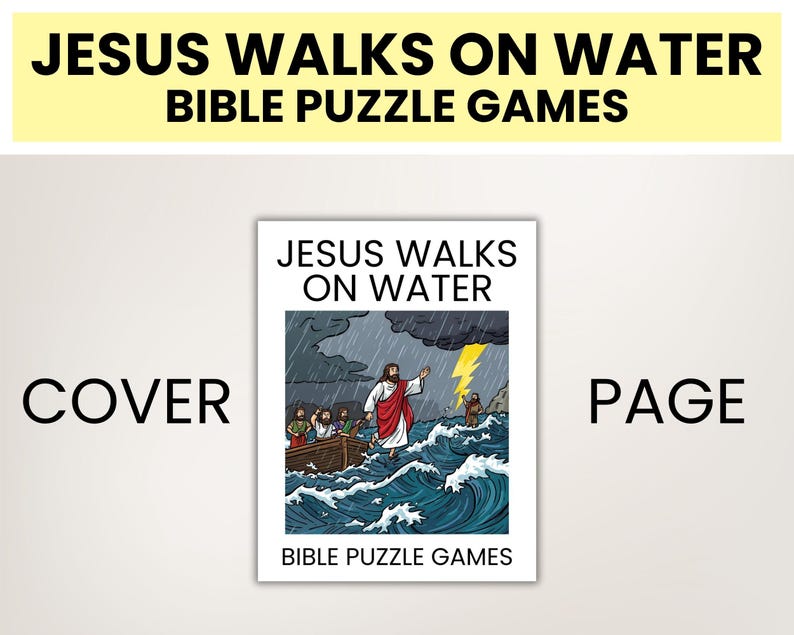 Jesus Walks on Water Bible Puzzle Games for Christian Homeschool - Fun ...