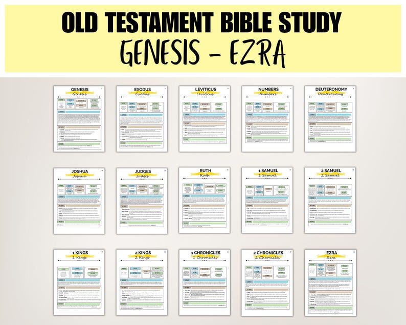 Old Testament Books of the Bible Study Printable PDF Bible Study ...