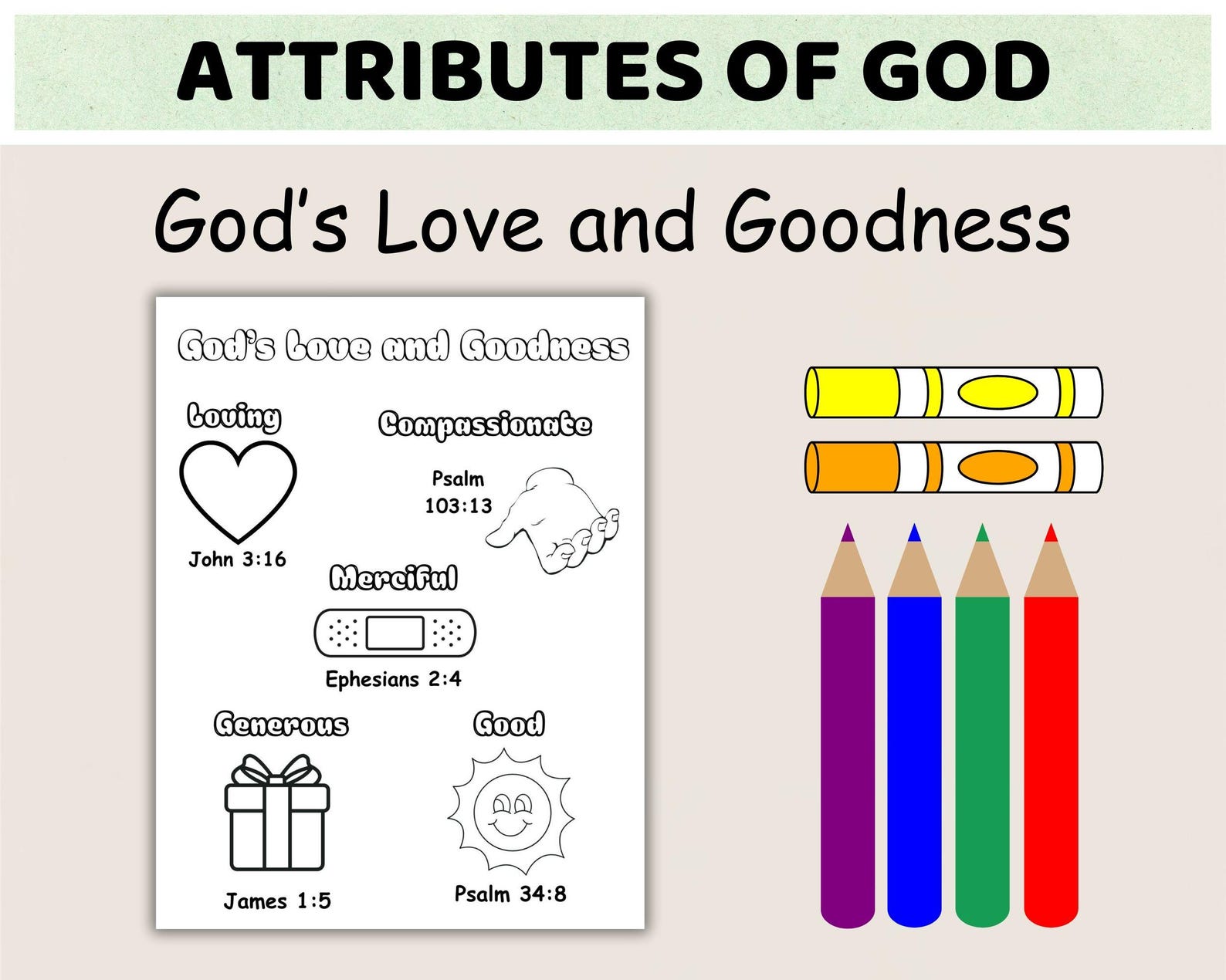 Attributes of God Coloring Pages for Kids - Bible Study, Sunday School ...