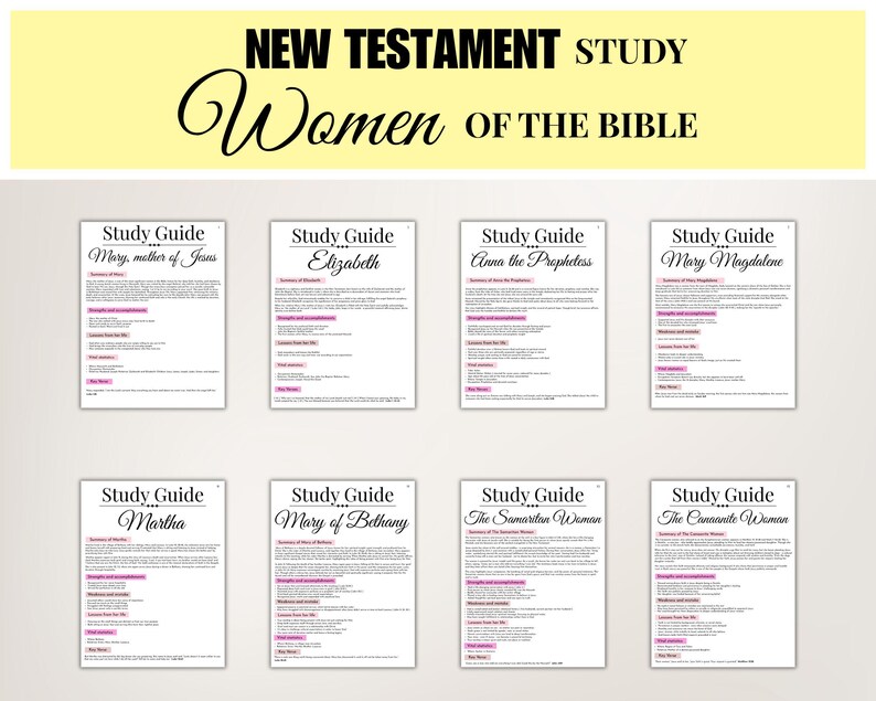 Women of the Bible Study PDF New Testament Bible Study Questions for ...