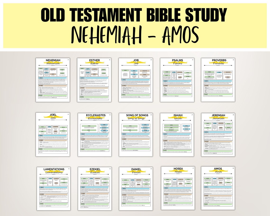 Old Testament Books of the Bible Study Printable PDF Bible Study ...