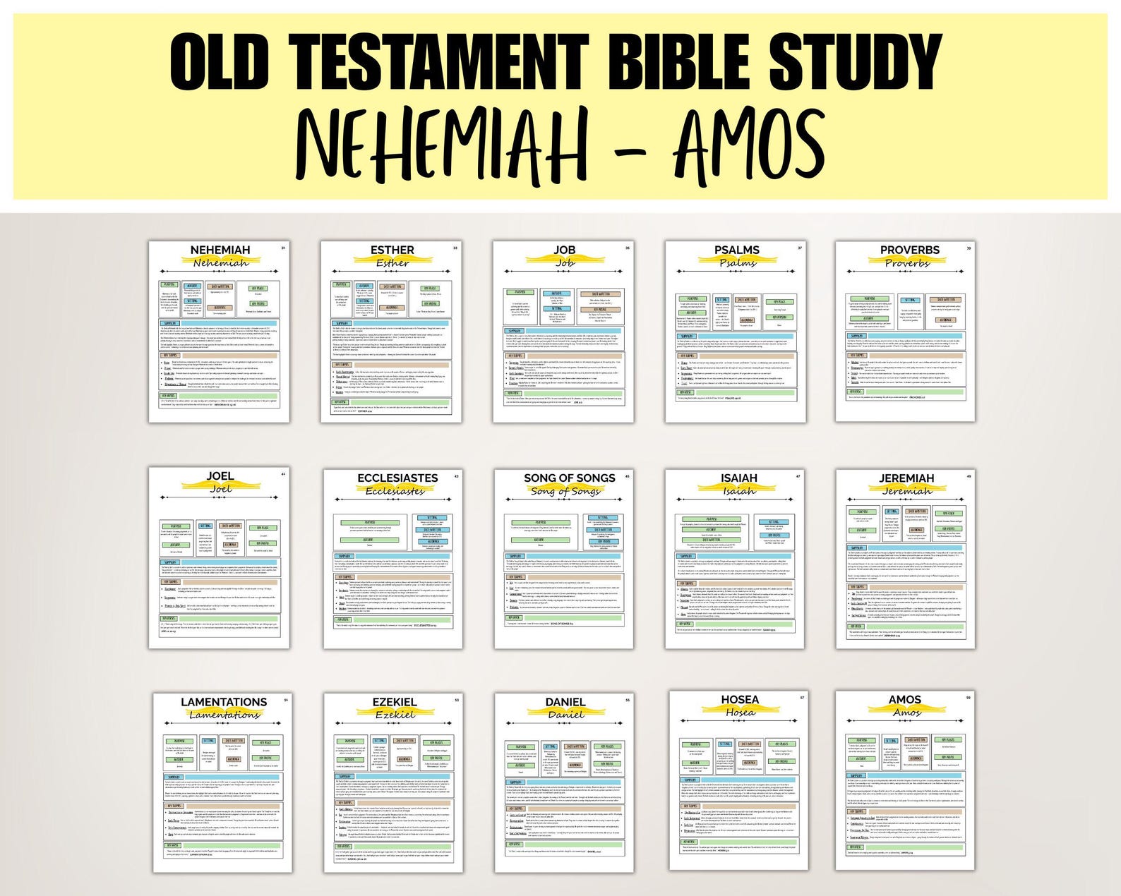 Old Testament Books of the Bible Study Printable PDF Bible Study ...