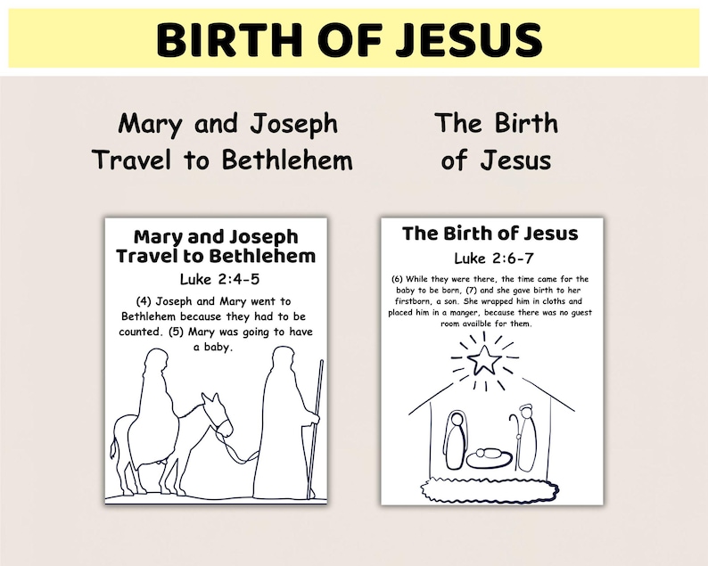 Birth of Jesus Christmas Story Coloring Pages - Christian Kids Art ...