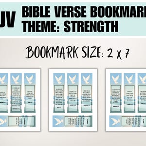 KJV Bible Verse Bookmarks Set of 20 - Strength Scripture Gift for Men, Women, Bible Study, Youth ...