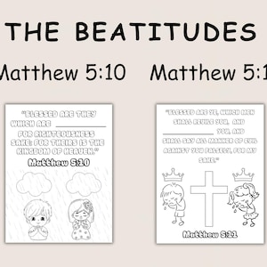 KJV Beatitudes Coloring Pages for Kids, Fill in the Blanks, Sunday ...