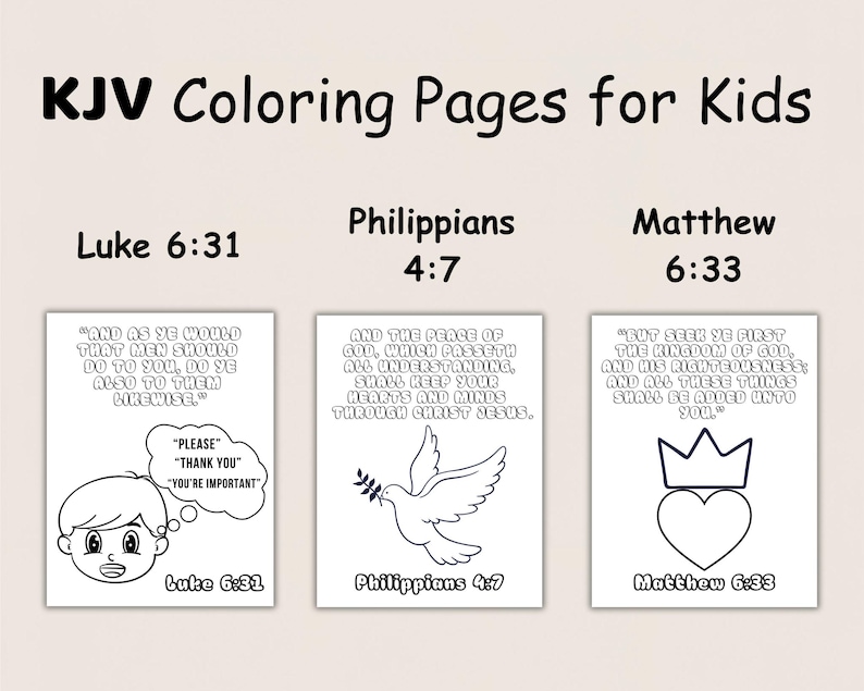 20 KJV Bible Verse Coloring Pages for Kids, Sunday School & Homeschool ...