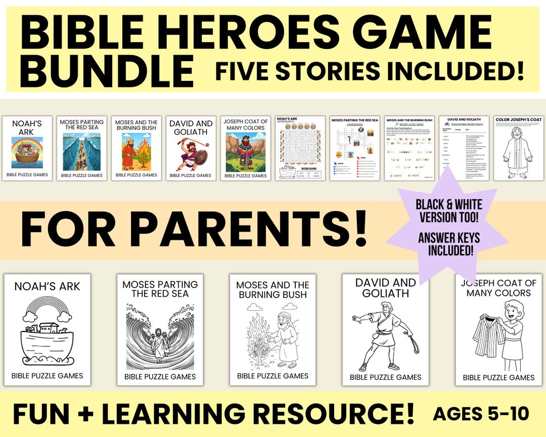 Bible Heroes Game Bundle for Kids - Noah's Ark, Moses Red Sea and ...