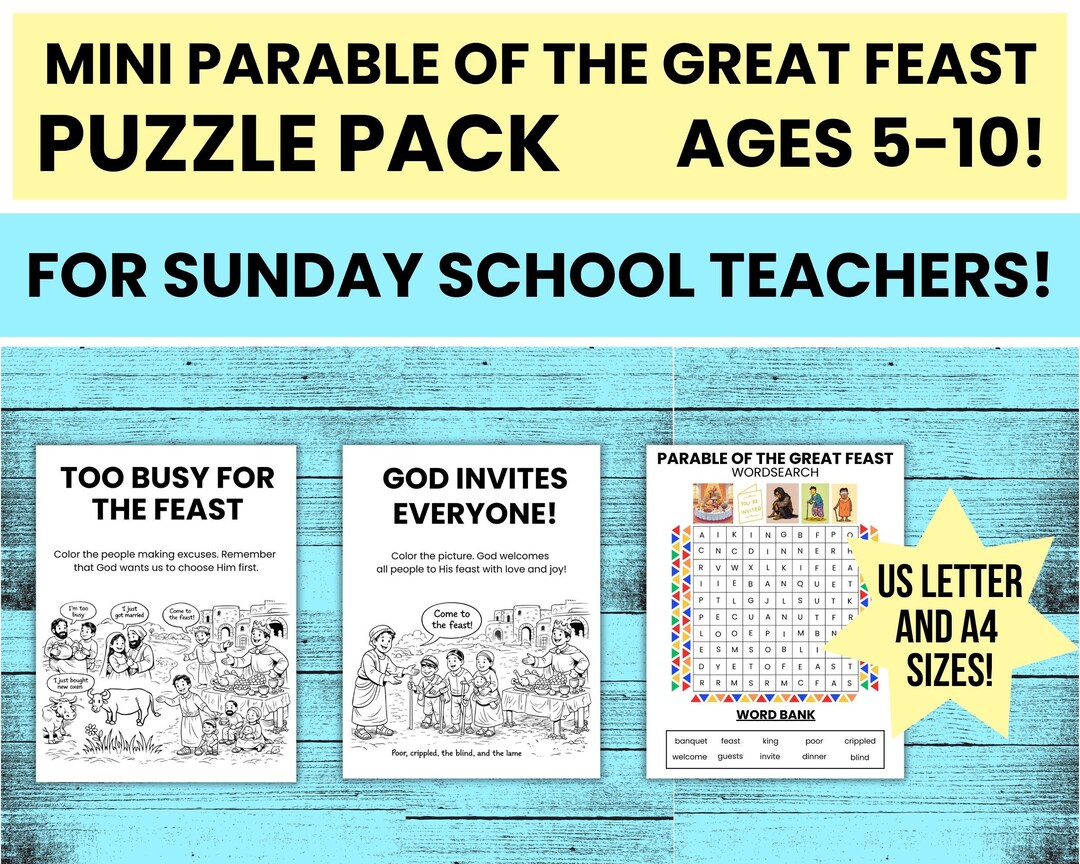 Parable of the Great Banquet Bible Lesson for Kids - Sunday School ...