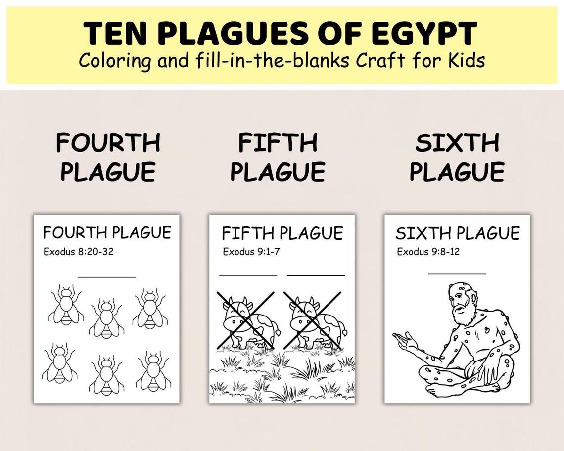 Ten Plagues of Egypt Craft for Kids Sunday School Homeschool Activity ...