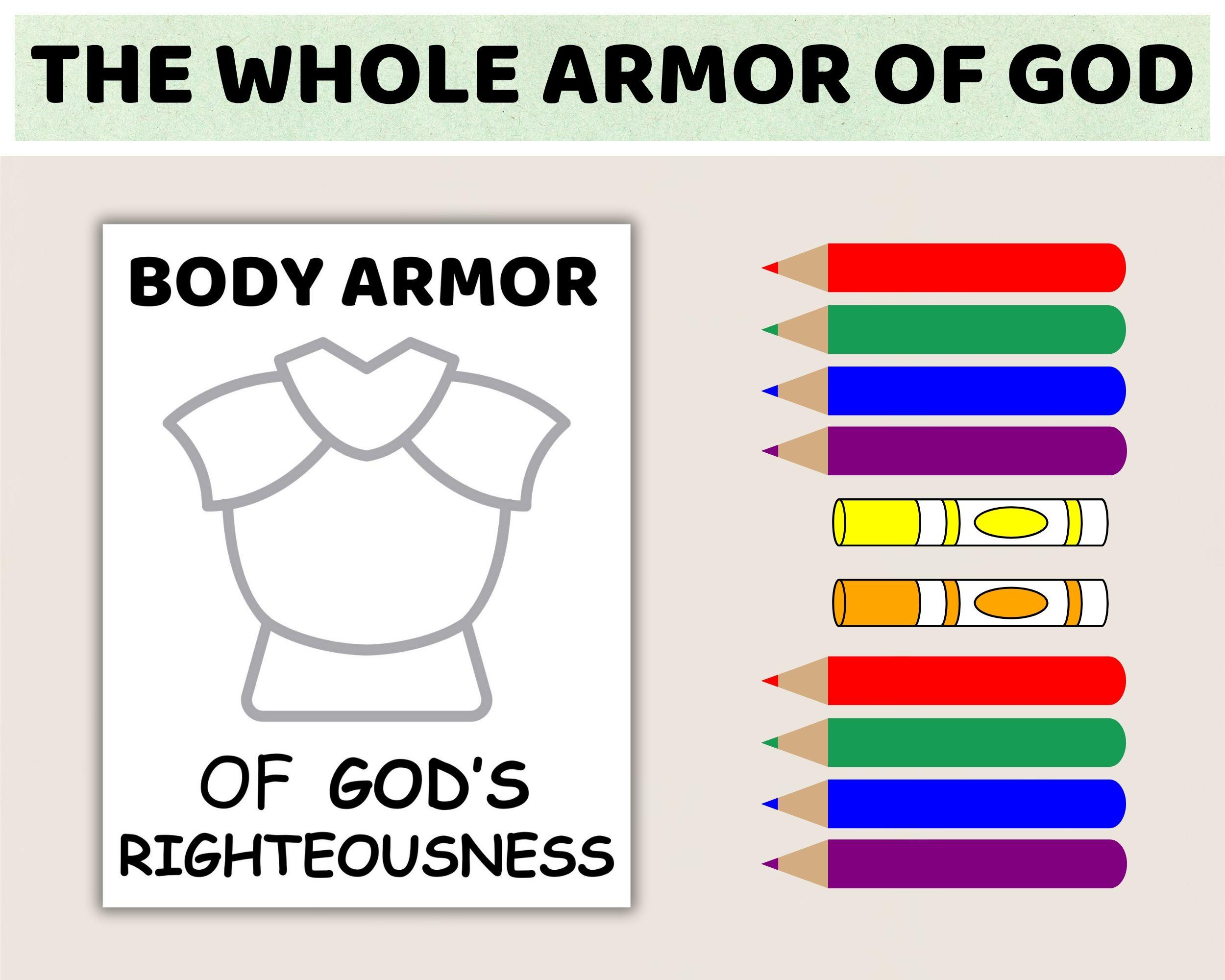 Armor of God Kids Craft Printable Coloring Pages, Bible Craft for ...
