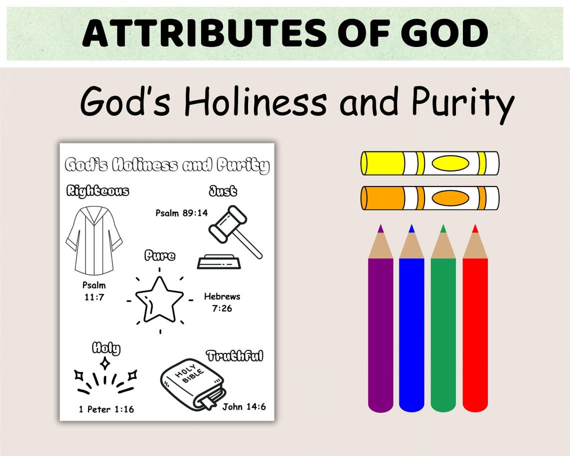 Attributes of God Coloring Pages for Kids - Bible Study, Sunday School ...