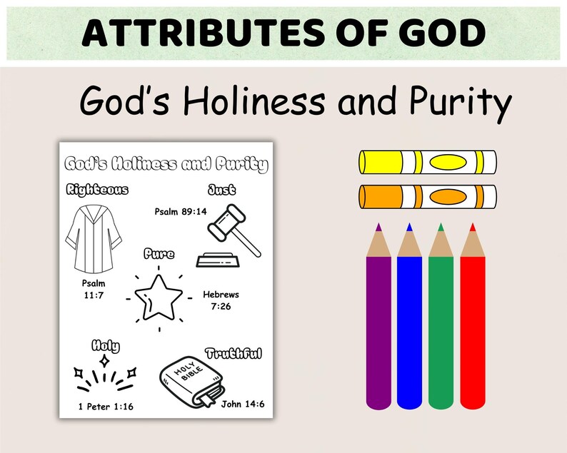 Attributes of God Coloring Pages for Kids - Bible Study, Sunday School ...