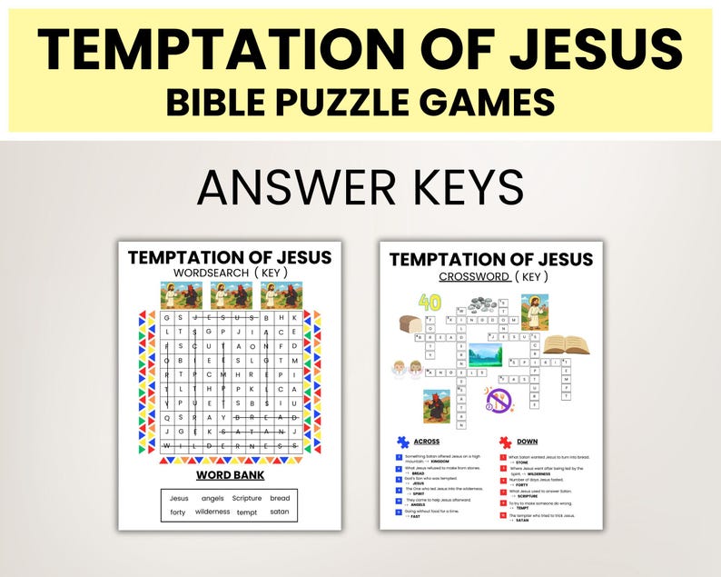 Temptation of Jesus Activity Pack for Sunday School - Bible Puzzle ...