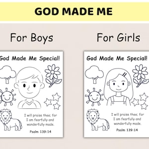 God Made Me Coloring Pages, Fill in the Blanks and Word Search ...