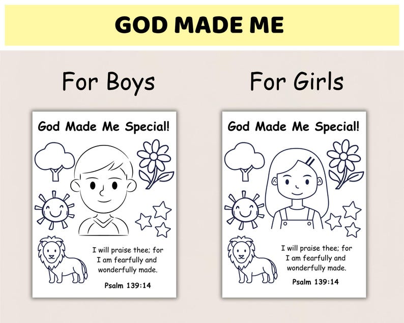 God Made Me Coloring Pages, Fill in the Blanks and Word Search ...