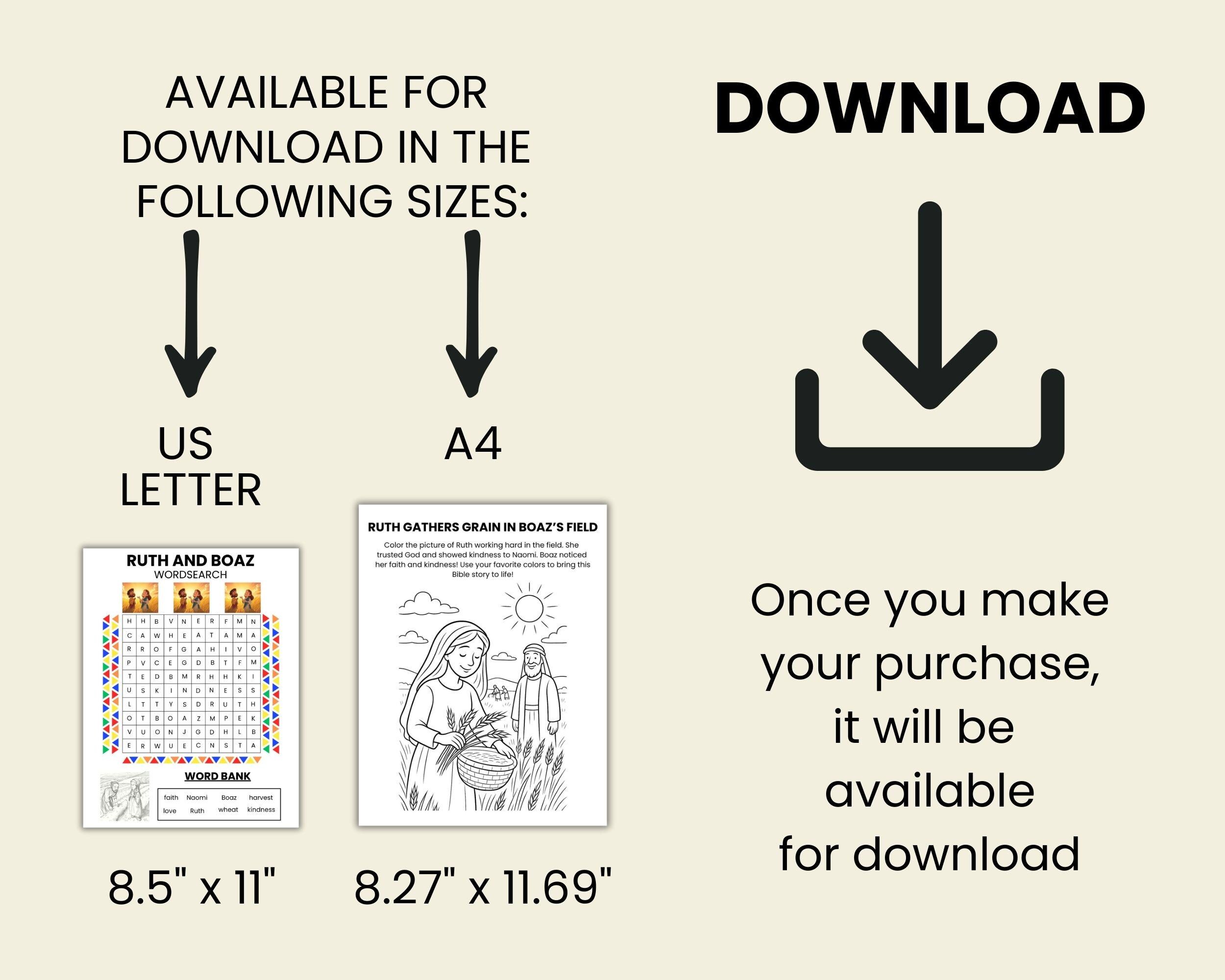 Ruth and Boaz Bible Puzzle Pack - Sunday School Activity for Kids ...