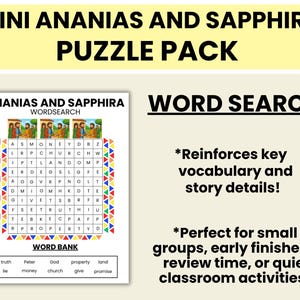 Ananias and Sapphira Bible Puzzle Games for Kids - Honesty Lesson ...