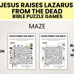 Sunday School Printable Activities - Jesus Raises Lazarus From the Dead ...