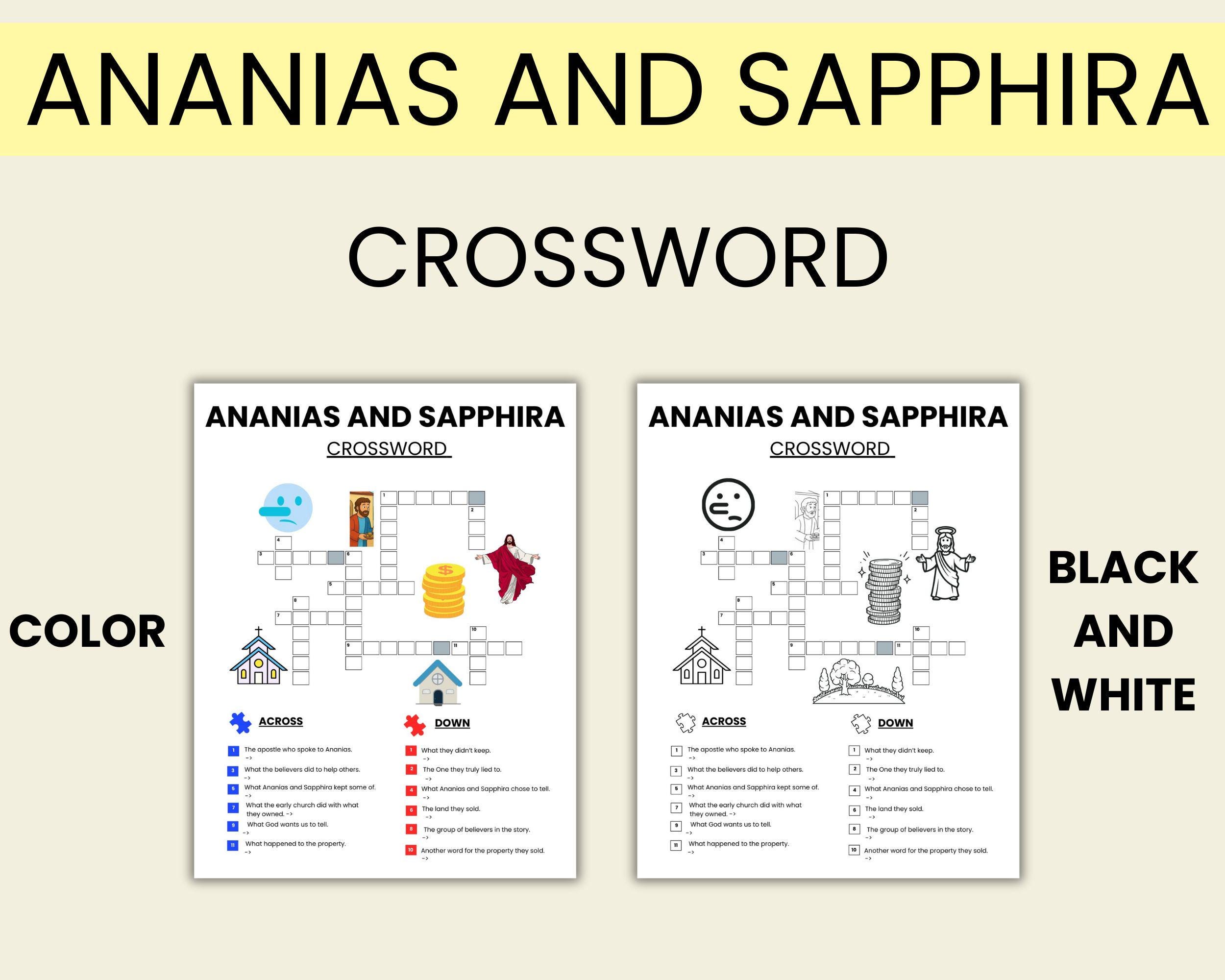 Ananias and Sapphira Bible Puzzle Games - Christian Homeschool ...