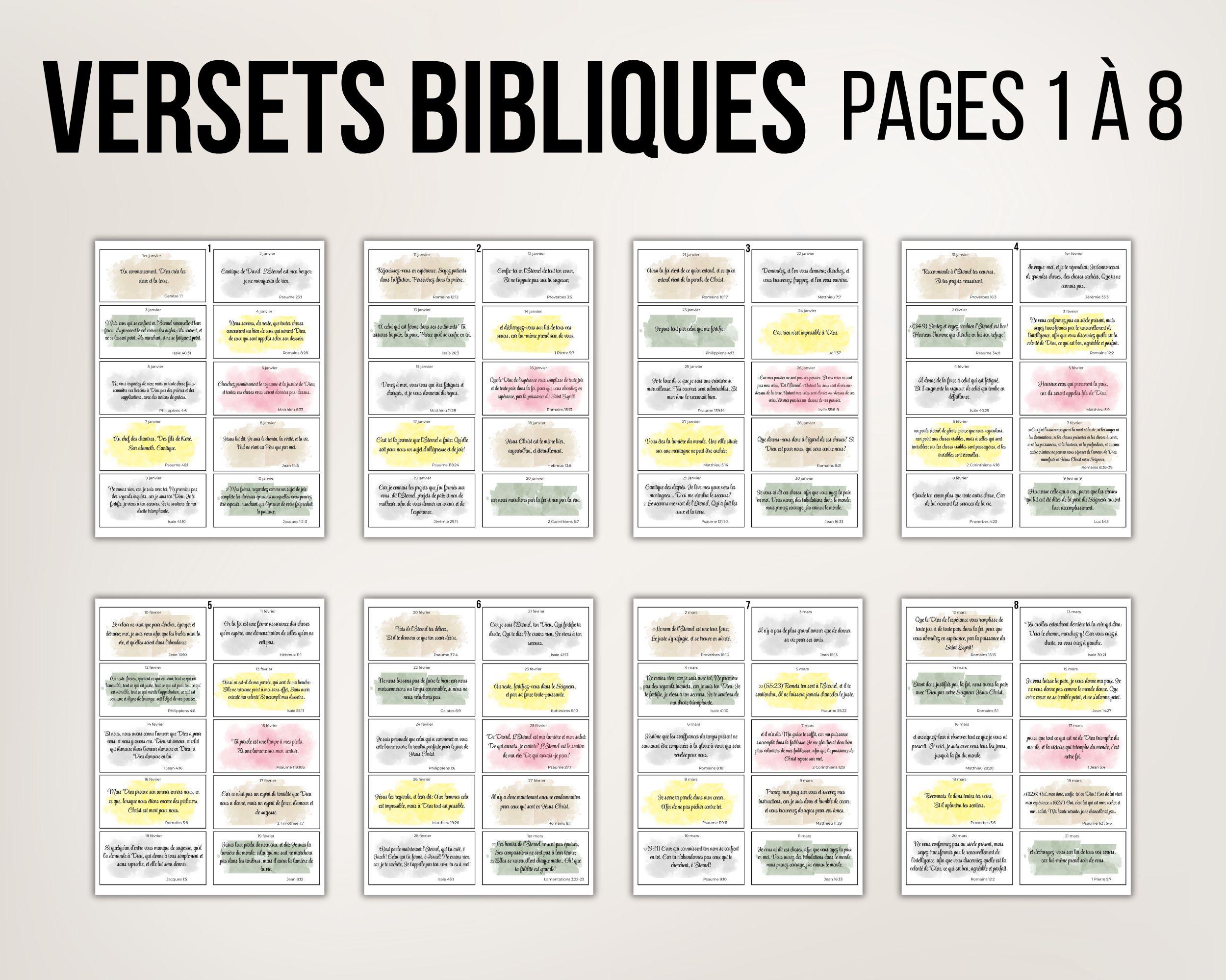 365 Bible Verses in French, Louis Segond - Love, Joy, Faith, Hope ...