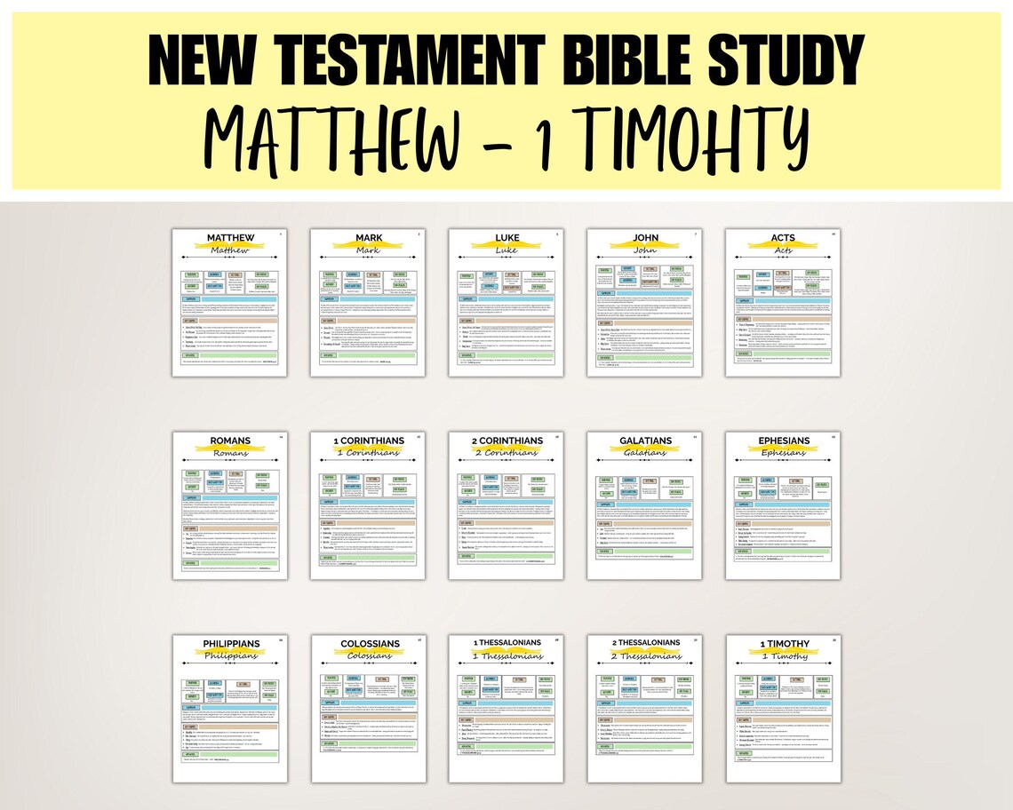 New Testament Bible Studies PDF Printable Bible Study Questions, Bible ...