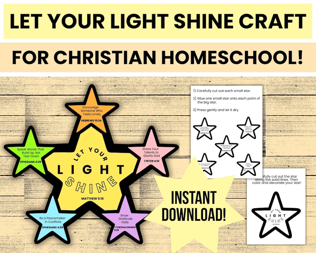 Let Your Light Shine Craft for Christian Homeschoolers - Matthew 5:16 ...