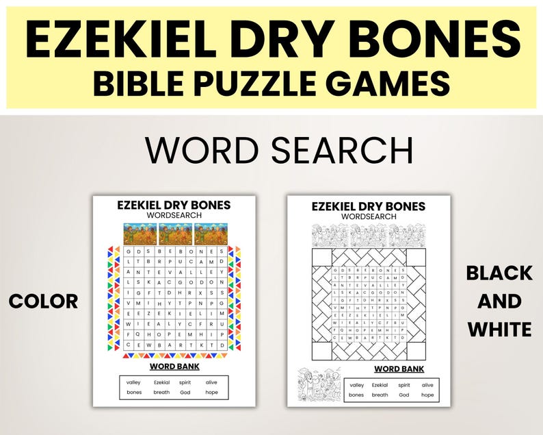 Ezekiel Dry Bones Sunday School Bible Activities for Kids - Christian ...