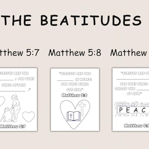 KJV Beatitudes Coloring Pages for Kids, Fill in the Blanks, Sunday ...