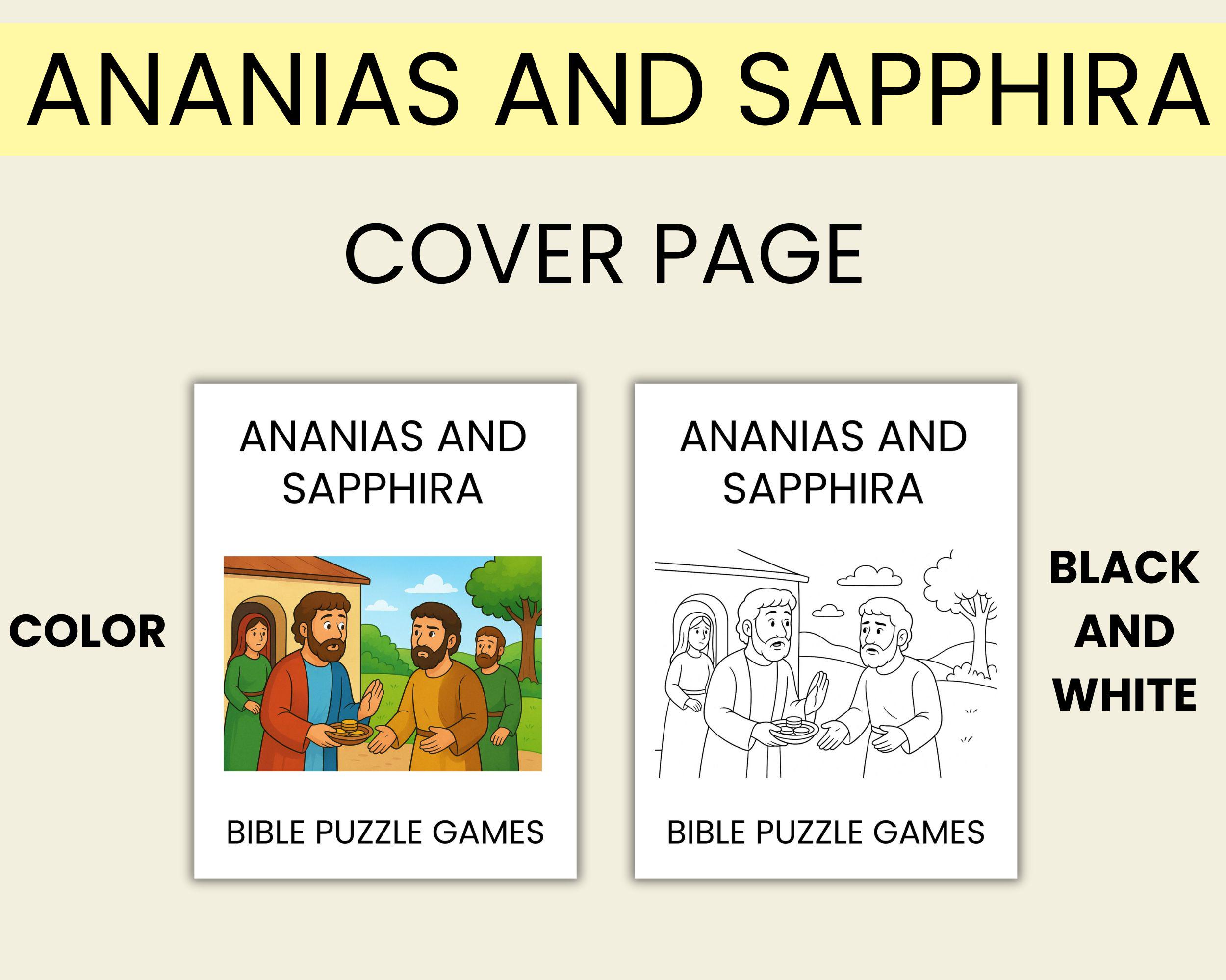 Ananias and Sapphira Bible Puzzle Games - Christian Homeschool ...