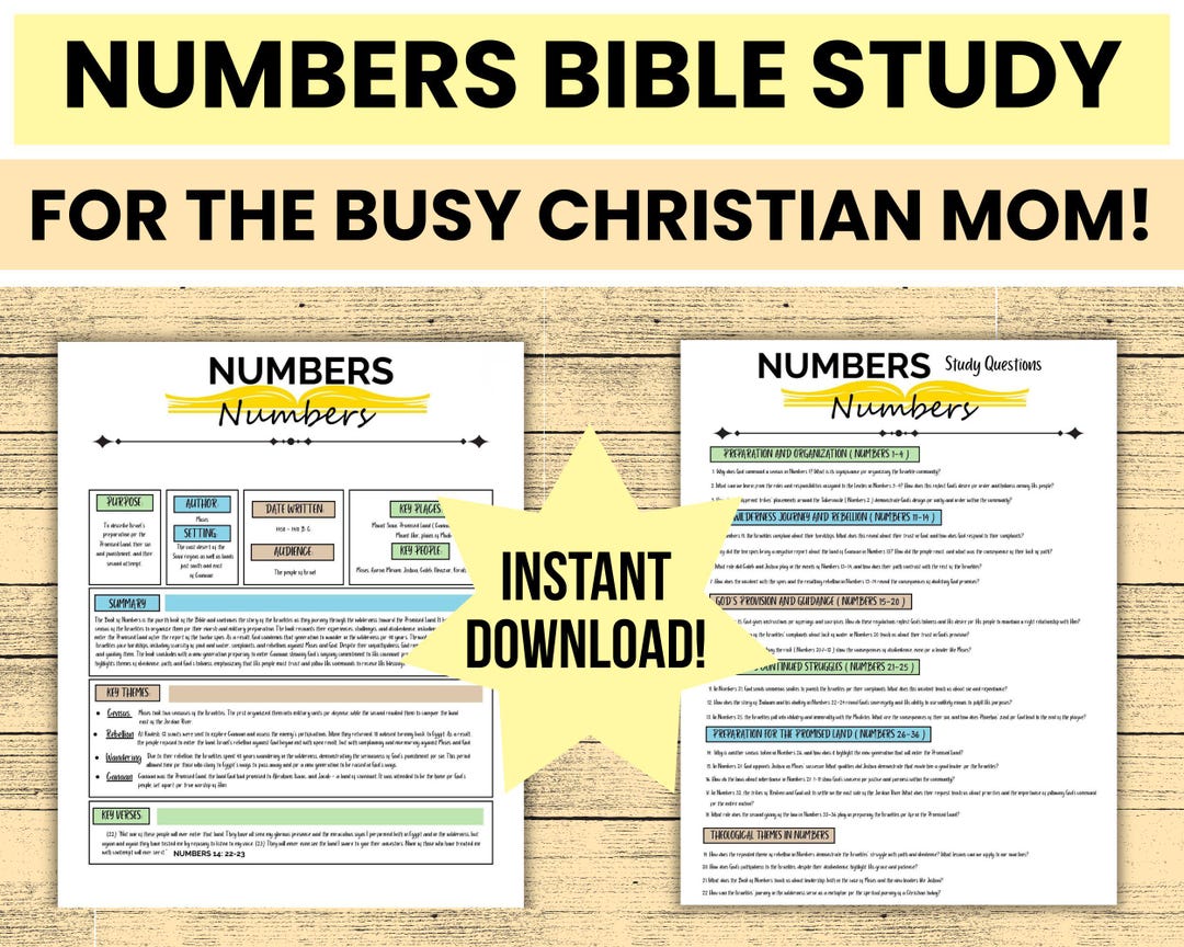 Numbers Bible Study for Women - Quick Printable Scripture Study Guide ...