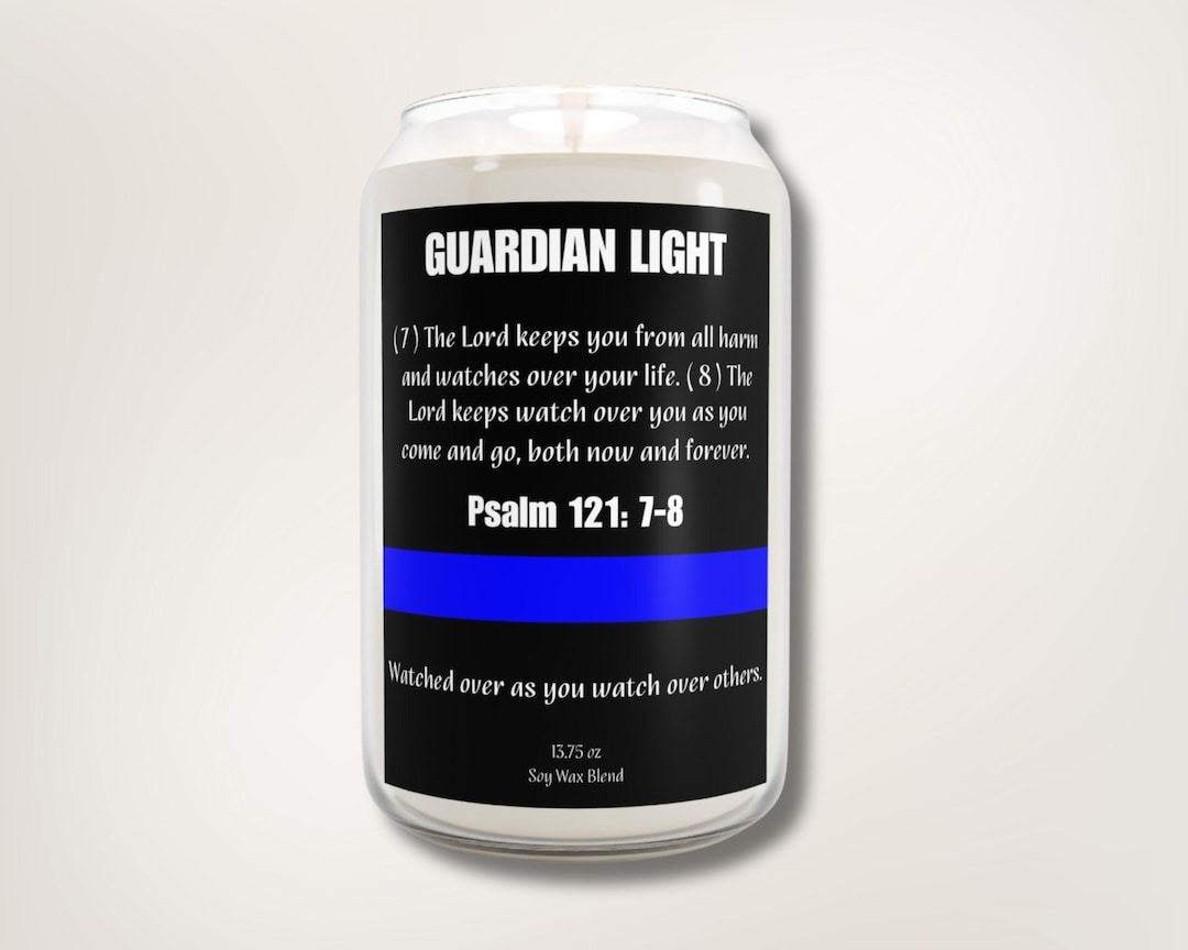 Police Officer Candle Gift Psalm 121:7-8, Law Enforcement Graduation ...