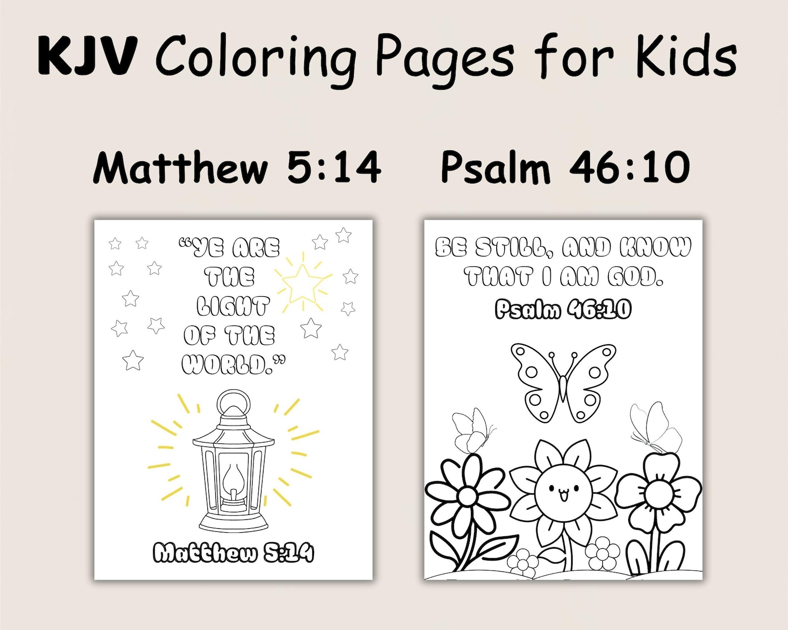 10 KJV Bible Verse Coloring Pages for Kids - Sunday School, Church ...