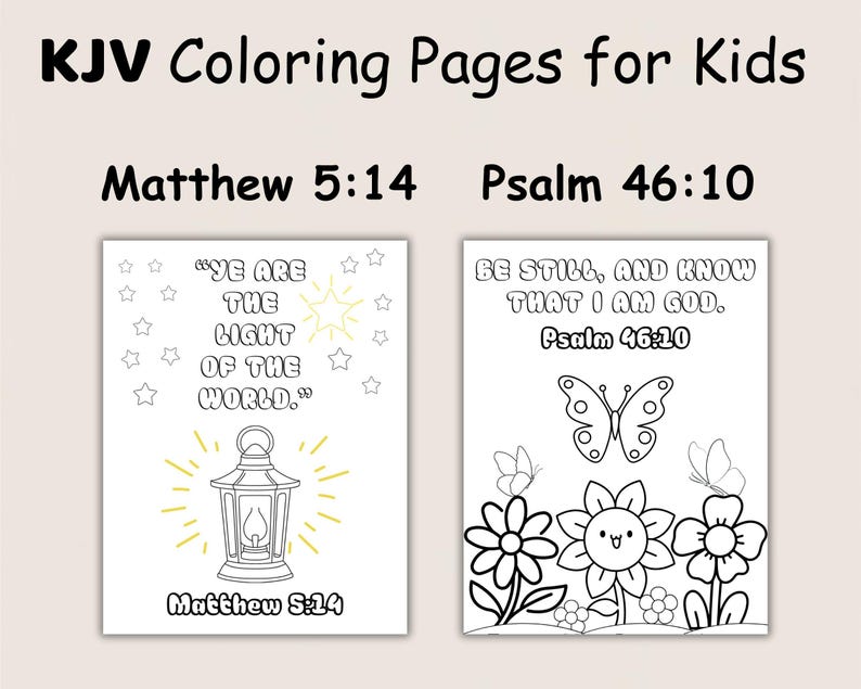10 KJV Bible Verse Coloring Pages for Kids - Sunday School, Church ...
