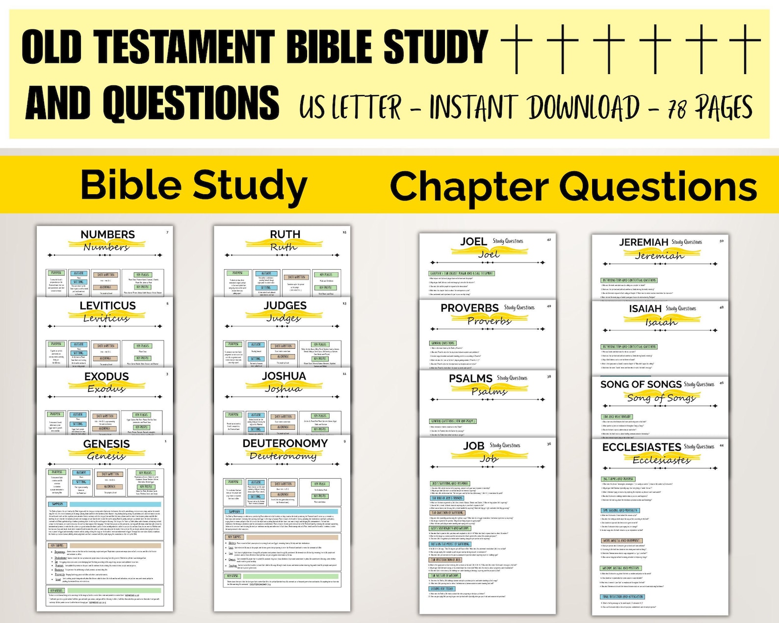 Old Testament Books of the Bible Study Printable PDF Bible Study ...
