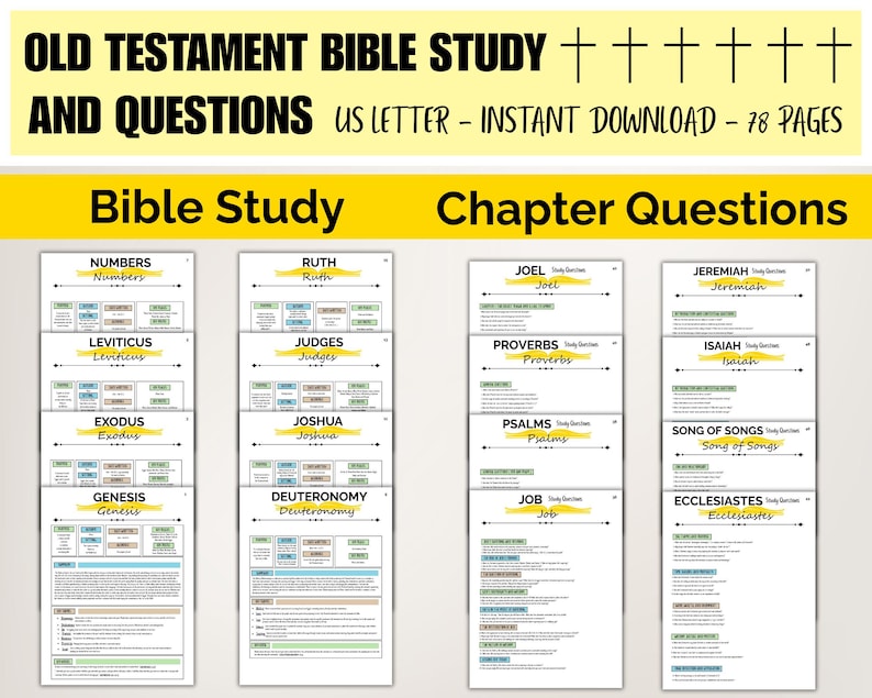 Old Testament Books of the Bible Study Printable PDF Bible Study ...