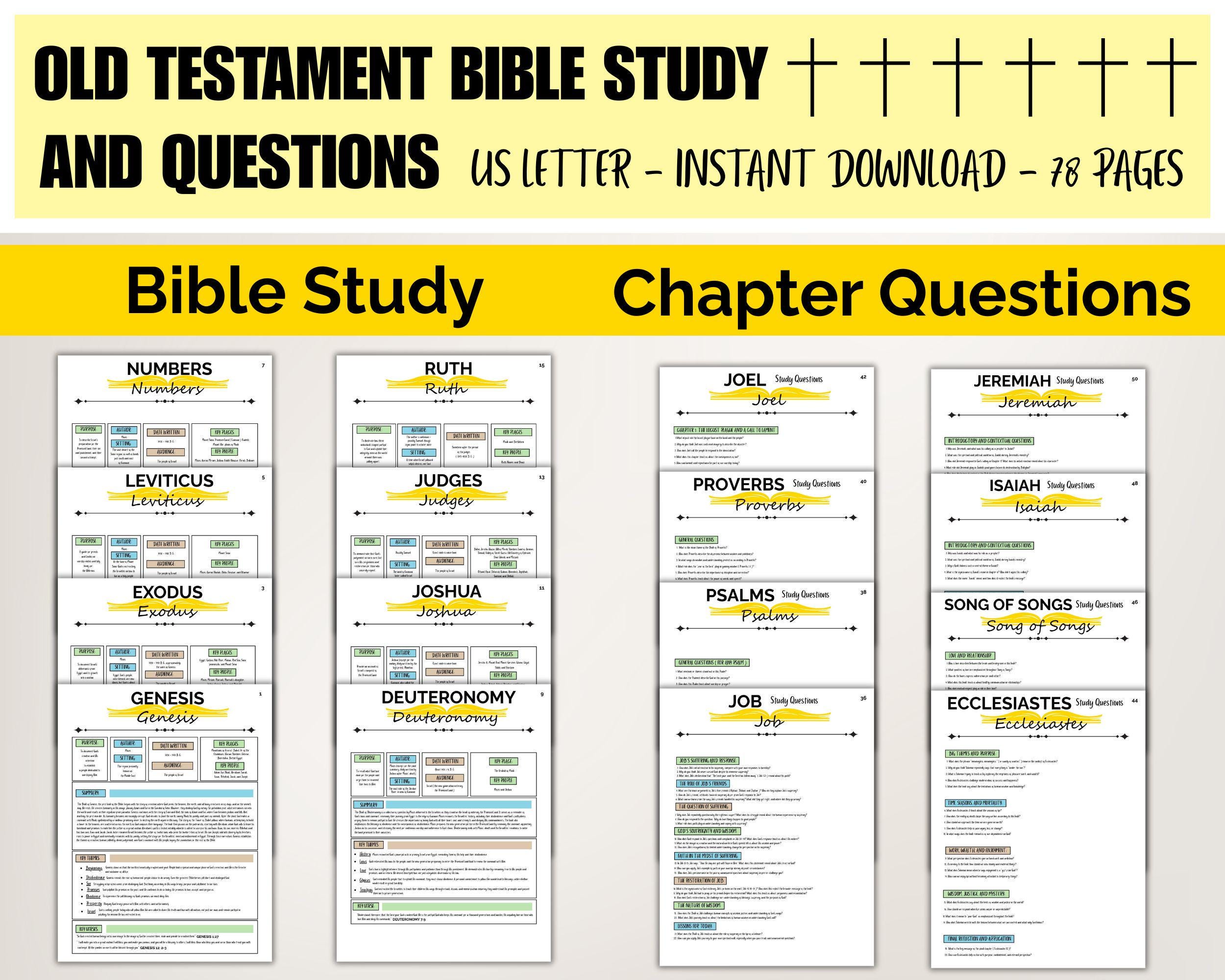 Old Testament Books of the Bible Study Printable PDF Bible Study ...