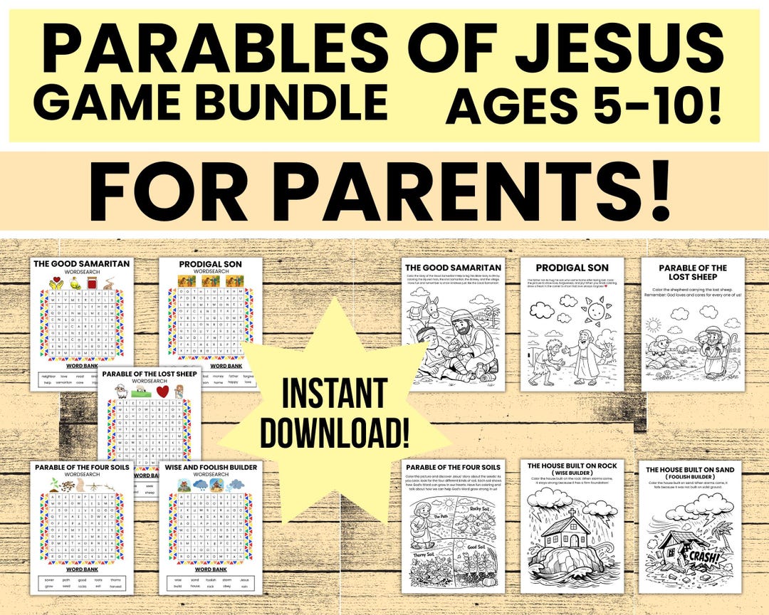 Parables of Jesus Games for Kids - Christian Bible Activities Ages 5–10 ...