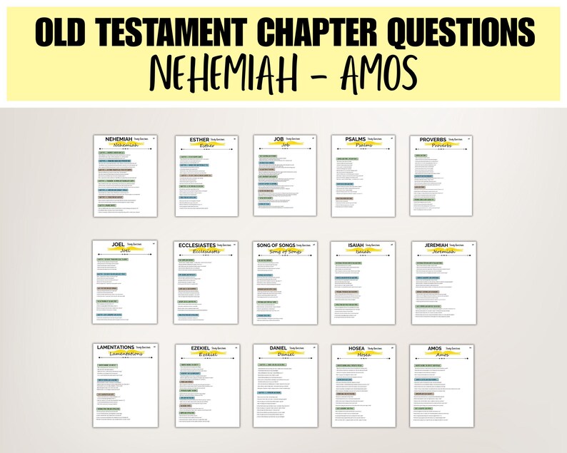 Old Testament Books of the Bible Study Printable PDF Bible Study ...